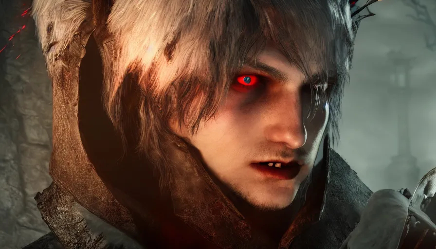 a digital art portrait of a young vampire witcher with | Stable ...