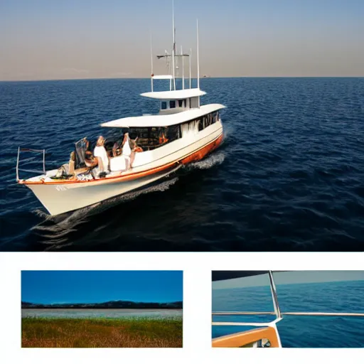 a modern color film strip of the boat sailing from | Stable Diffusion