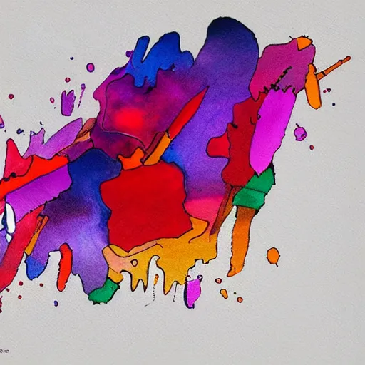 abstract ink with colour, line art | Stable Diffusion | OpenArt