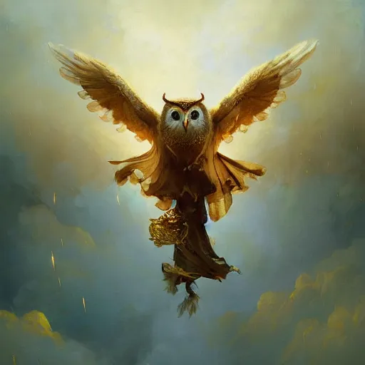 ''cinematic shot'' of owl king with golden crown and | Stable Diffusion ...