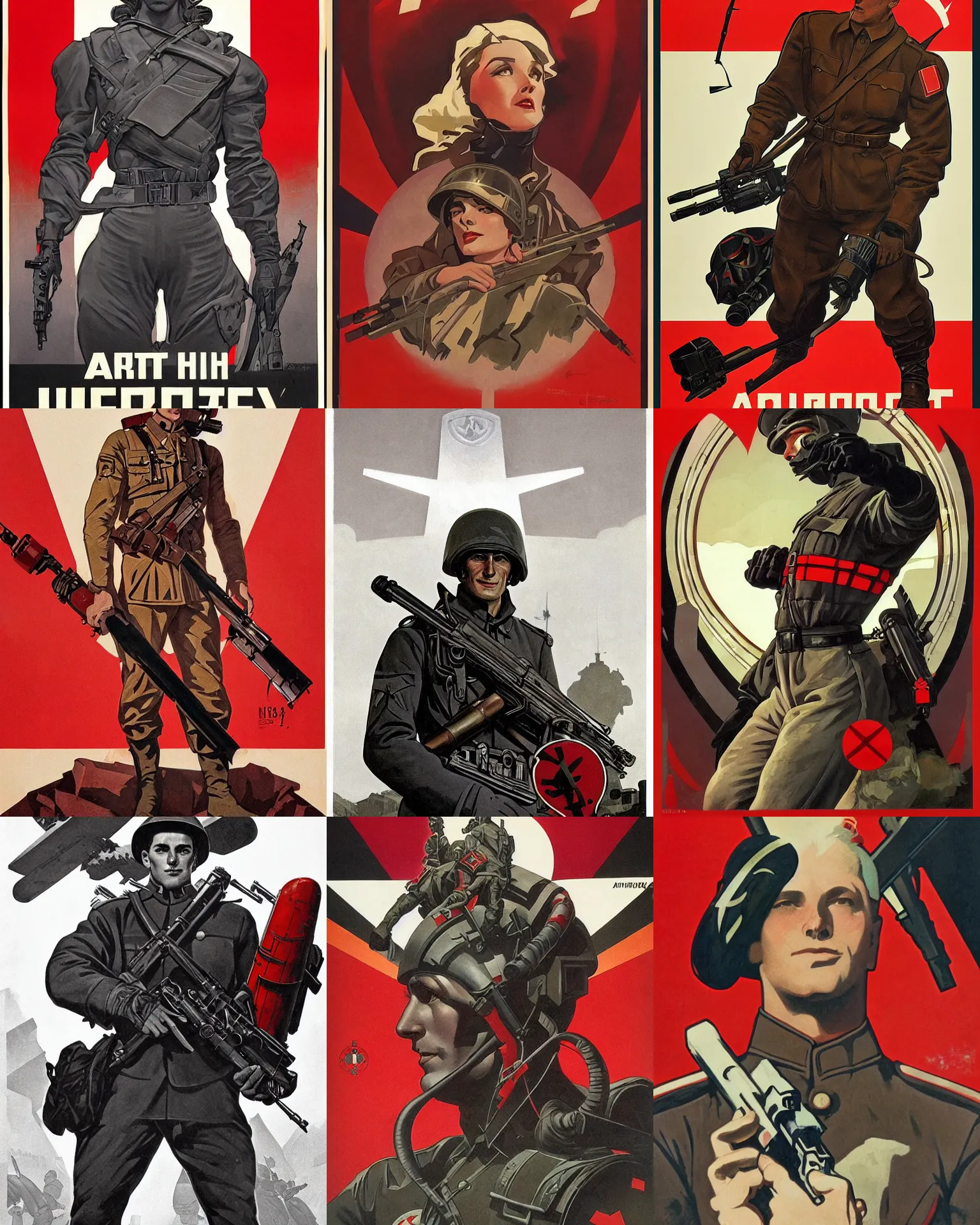 1 9 3 6 soviet propaganda poster soldier portrait | Stable Diffusion ...