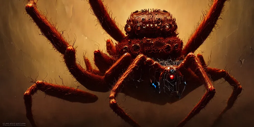 a horror sci fi retro spider beast by karol bak, james | Stable ...