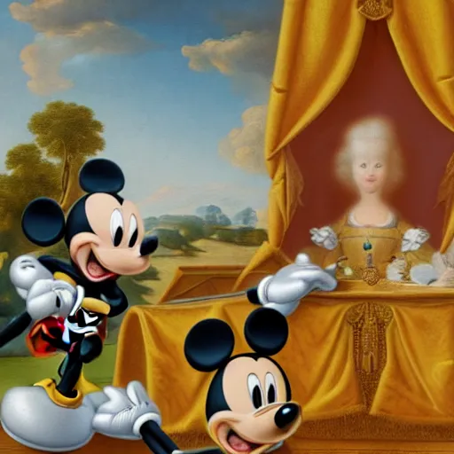 Mickey Mouse in renascence painting, Louis XIV | Stable Diffusion | OpenArt