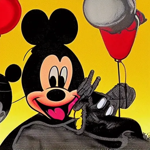 Disney's Mickey Mouse consuming the flesh of Minnie | Stable Diffusion ...