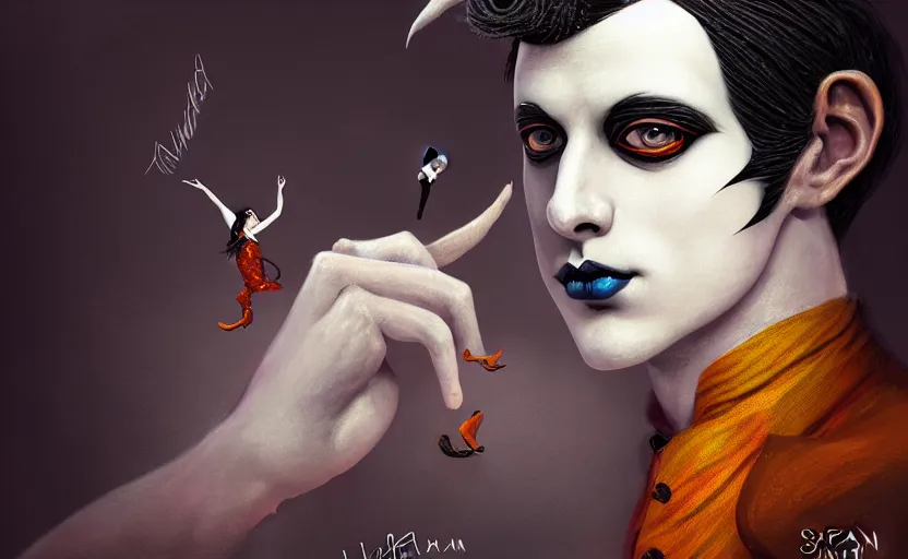 award winning portrait of a attractive male pierrot, | Stable Diffusion ...