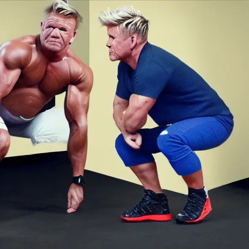 muscular gordon ramsay deadlifting his contestant, 4 | Stable Diffusion ...