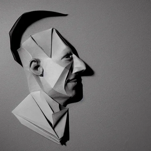 a 2 d flat paper origami portrait of a man with wavey | Stable Diffusion