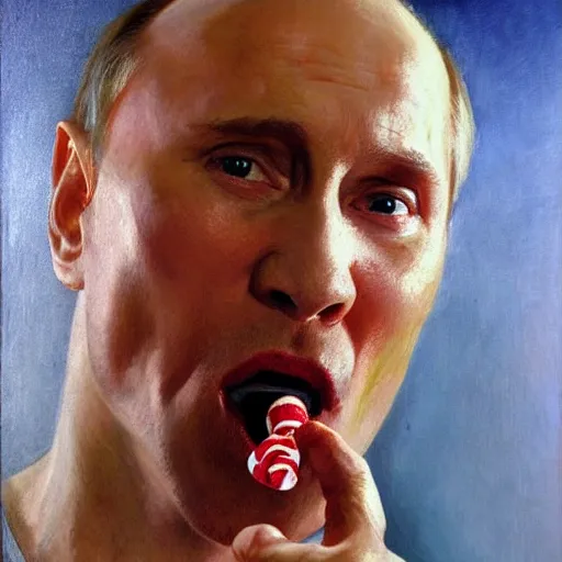 portrait of vladimir putin eating a lollipop, detailed | Stable ...