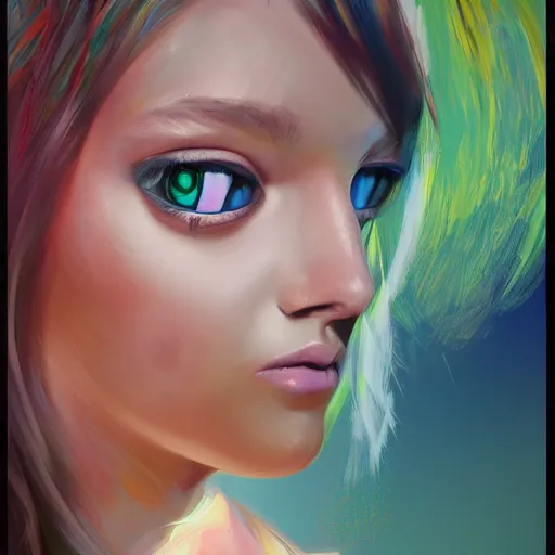 cyberbully girl, gucci catwalk, oil painting, digital | Stable ...