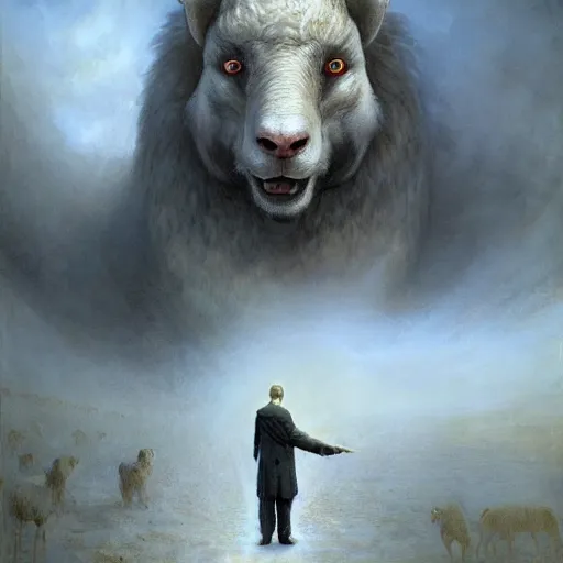 vladimir putin, anthropomorphic sheep chimera putin, | Stable Diffusion