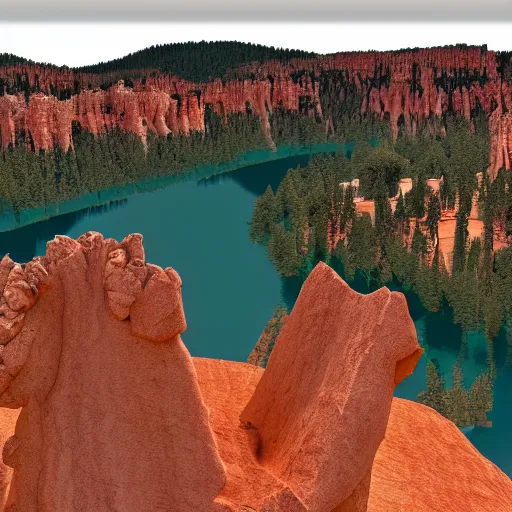 a lake and mountains, bryce 3 d | Stable Diffusion | OpenArt