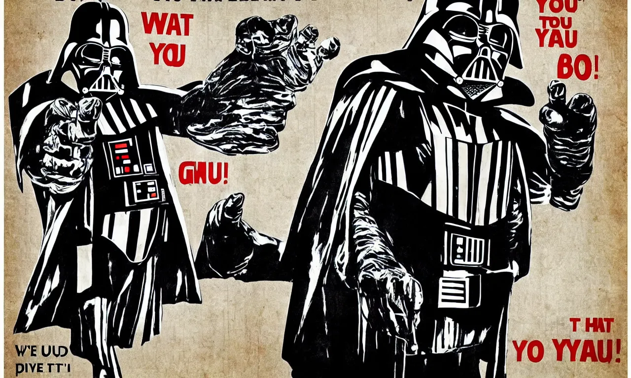 darth vader pointing saying “i want YOU for galactic | Stable Diffusion ...
