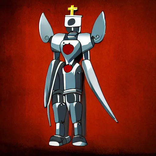 a holy robot wearing holy medieval armor, in the style | Stable ...