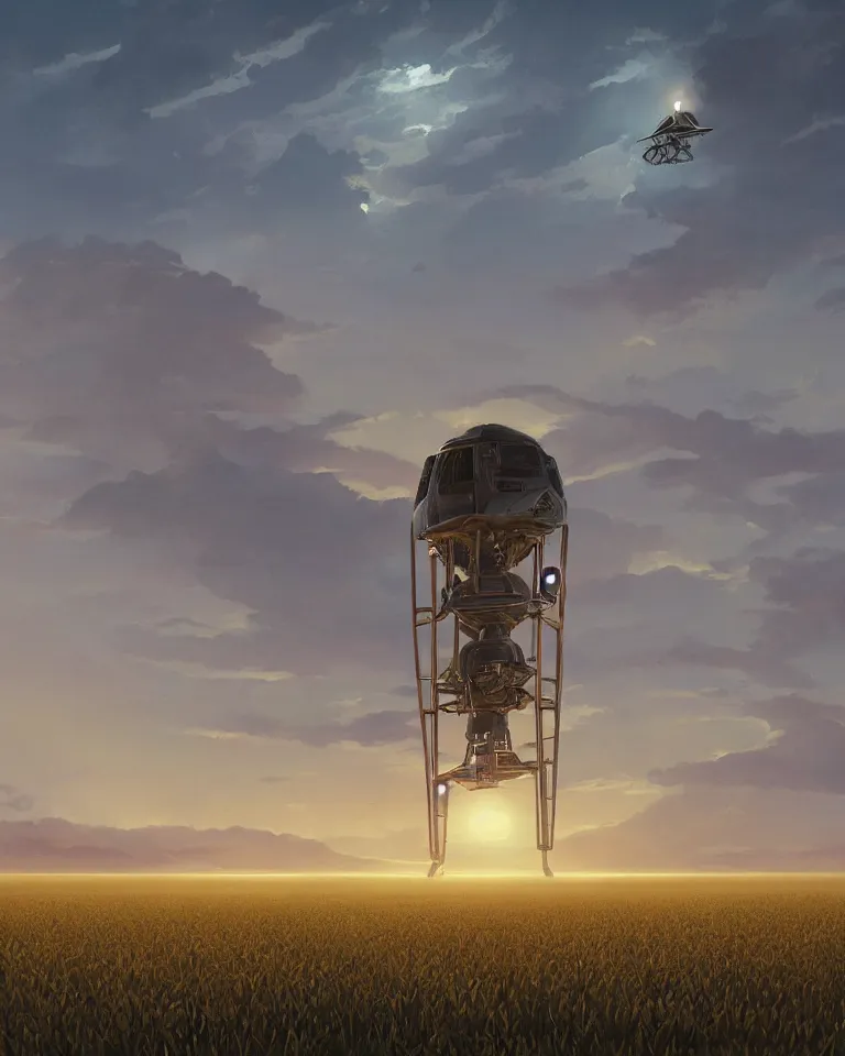 wide shot of a tall and thin alien structure hovering | Stable ...