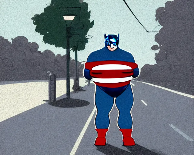 a study of cell shaded cartoon of an obese captain | Stable Diffusion ...