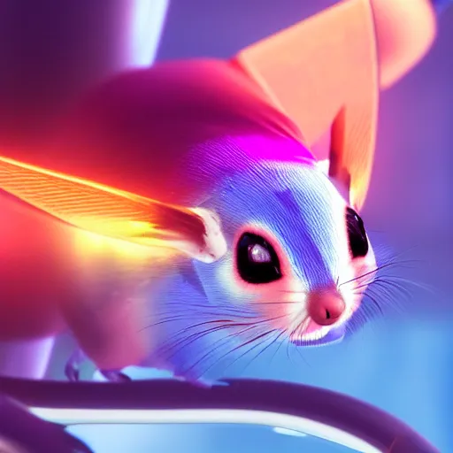 neon fluorescent, iridescent cute southern flying | Stable Diffusion ...