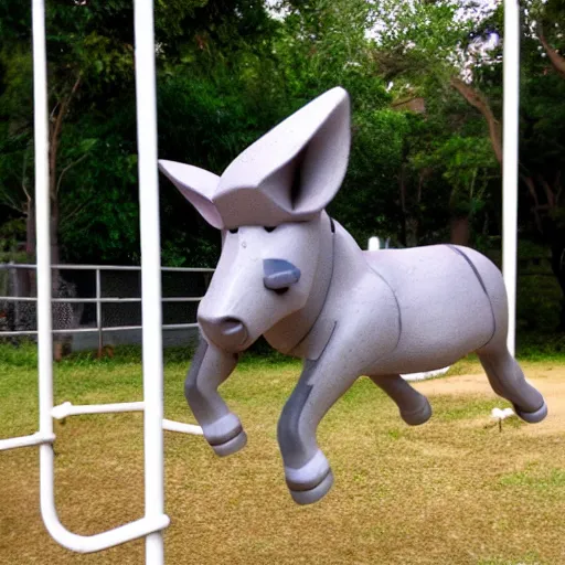 sci fi animorphic donkey on a playground swing | Stable Diffusion | OpenArt