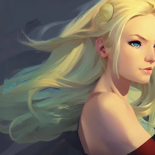 portrait of beautiful gamergirl with blond hair and | Stable Diffusion ...