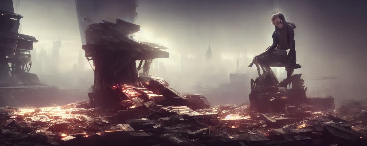 Dystopian future princess, sit upon a thrown of | Stable Diffusion ...