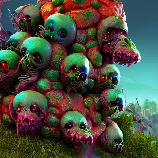 fruggle - rack, critters, deathscape, lisa - frank, | Stable Diffusion ...