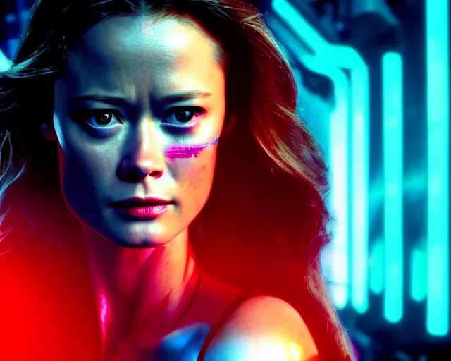 summer glau as synthwave terminator with a cybernetic | Stable ...