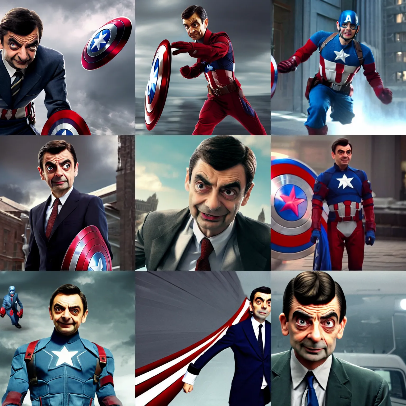 a screenshot of mr. bean as captain america in the | Stable Diffusion ...