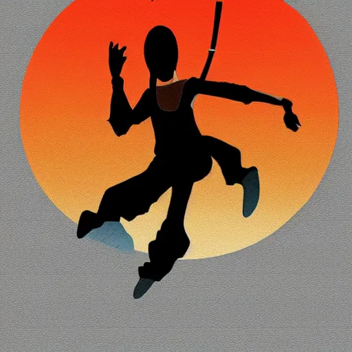 digital art of dancing ninja sunset in the style of | Stable Diffusion ...