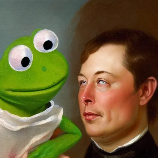 elon musk ( left ) and kermit the frog in an 1 8 5 5 | Stable Diffusion ...