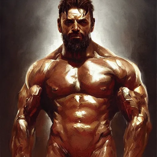 handsome portrait of a spartan guy bodybuilder posing, | Stable ...