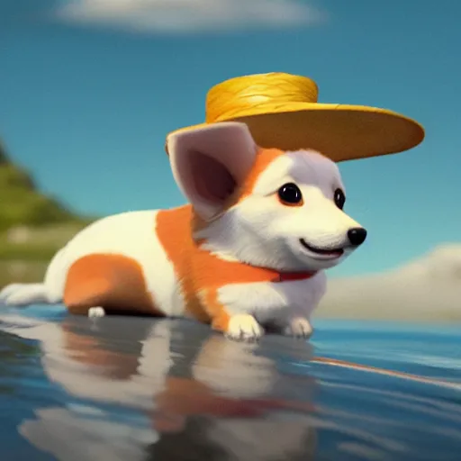 a wholesome animation key shot of a cute corgi on a | Stable Diffusion ...