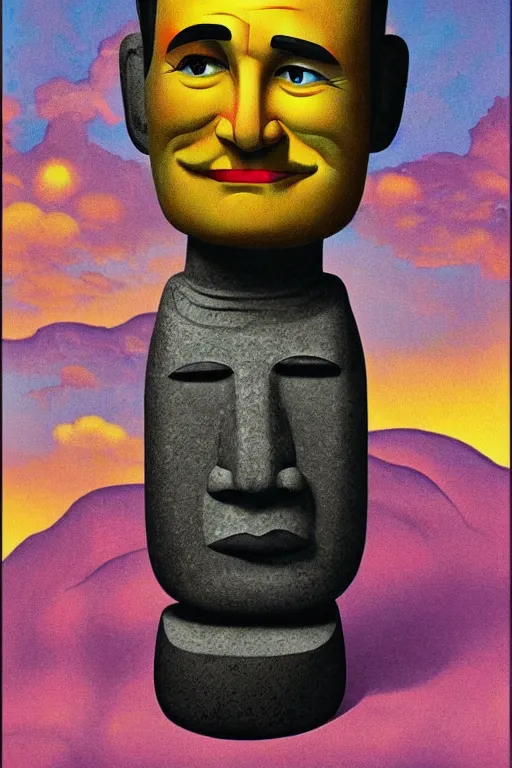 caricature cartoon moai statue popart slap face | Stable Diffusion