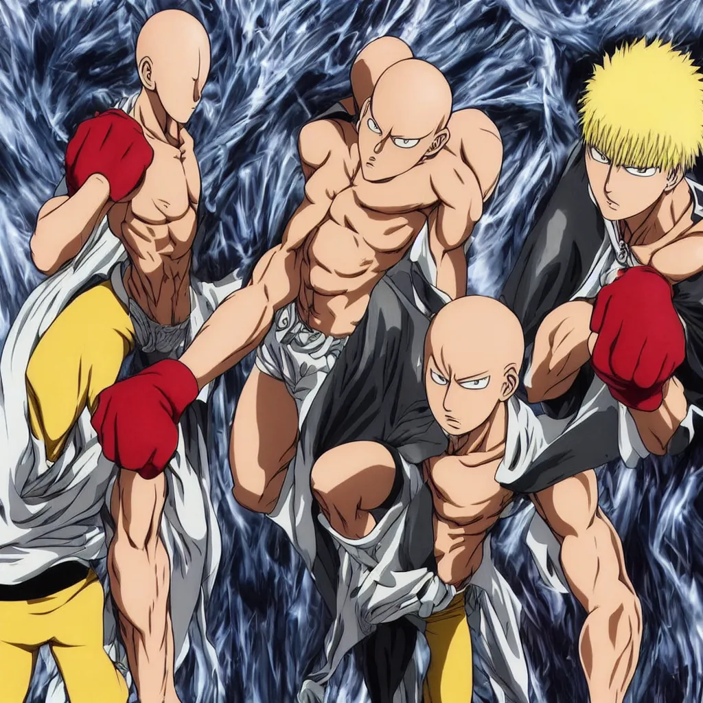 ripped shirtless saitama one punch man instagram | Stable Diffusion