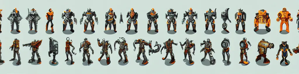 isometric game asset of fallout power armor, left | Stable Diffusion | OpenArt