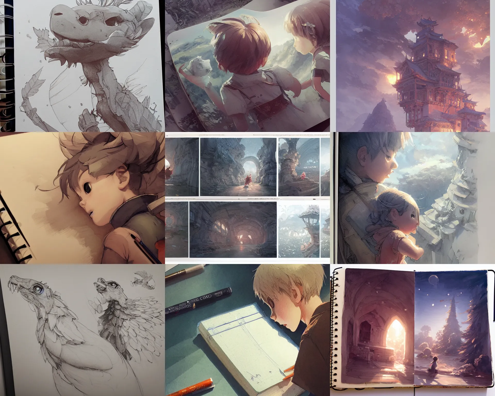 children's sketchbook, magnificent, close up, details, | Stable ...