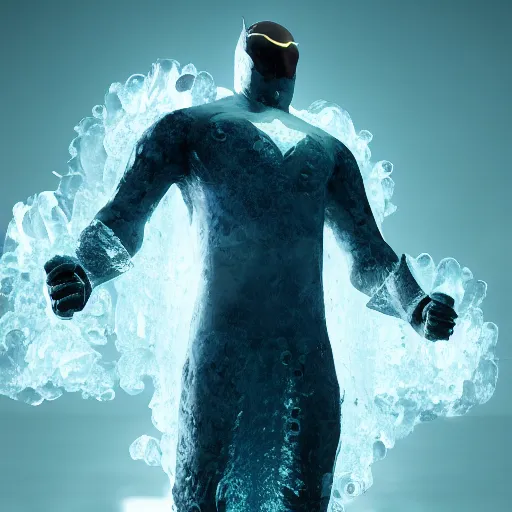 photo of a superhero that can turn himself into ice, | Stable Diffusion ...