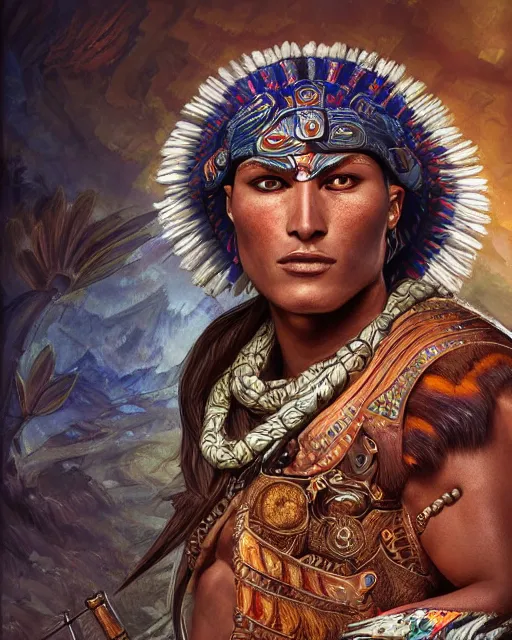 digital painting of a warrior cuauhocelotl by filipe | Stable Diffusion ...