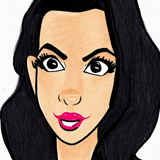 goofy movie style drawing of kim kardashian | Stable Diffusion | OpenArt