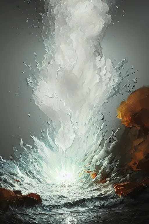 explosive powerfull natural elements, water, exploding | Stable ...