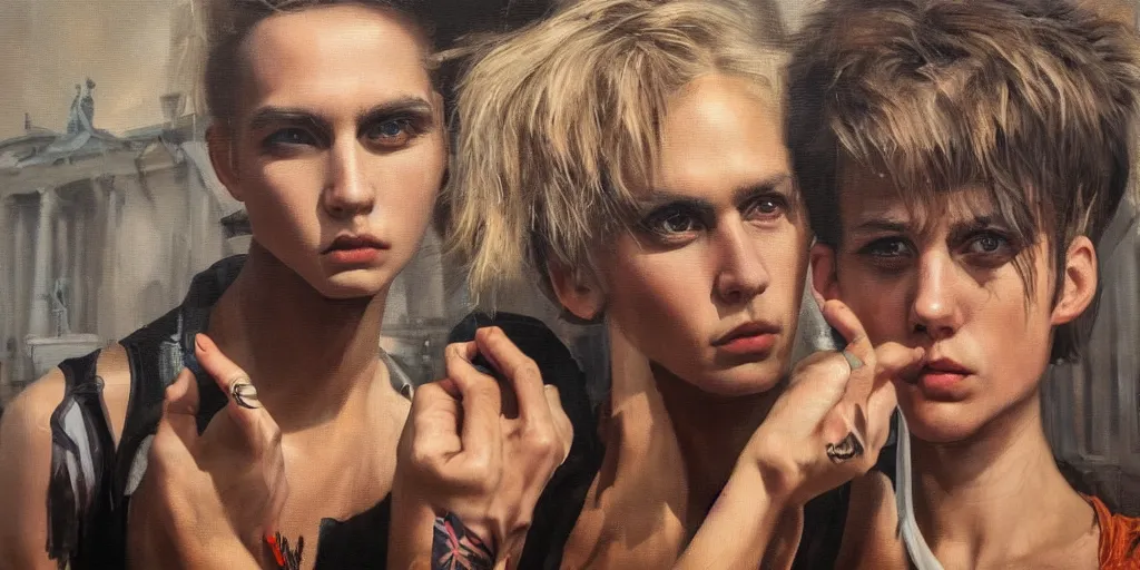 beautiful oil matte portrait painting, 8 0 s punks | Stable Diffusion | OpenArt