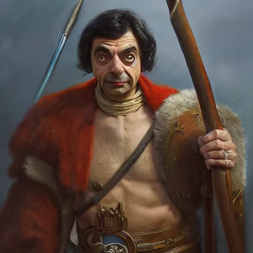 a portrait of Mr Bean as a barbarian, detailed, | Stable Diffusion ...