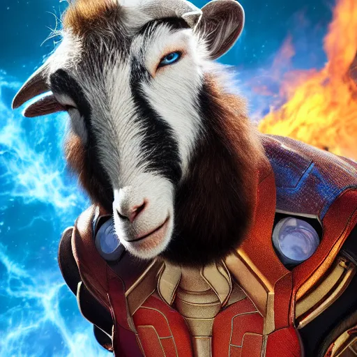 goat Baaah Fieri joins the Avengers , promo photo, | Stable Diffusion ...