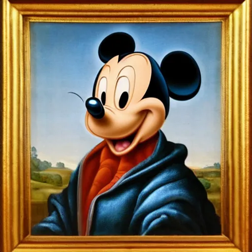 a renaissance style portrait painting of Mickey mouse | Stable ...
