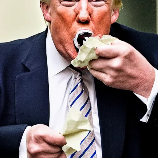 candid portrait photo of president trump shoving a | Stable Diffusion ...