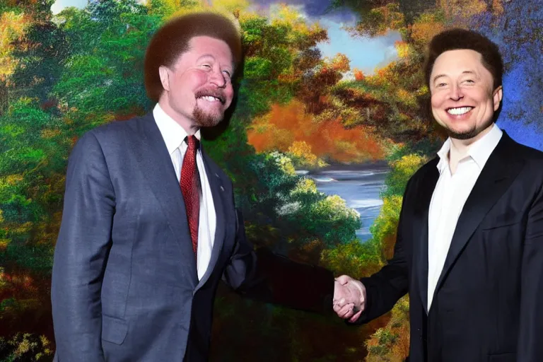 bob ross!!!!! meeting elon musk | Stable Diffusion | OpenArt