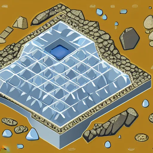 isometric view of a big stone with encrusted diamonds | Stable ...