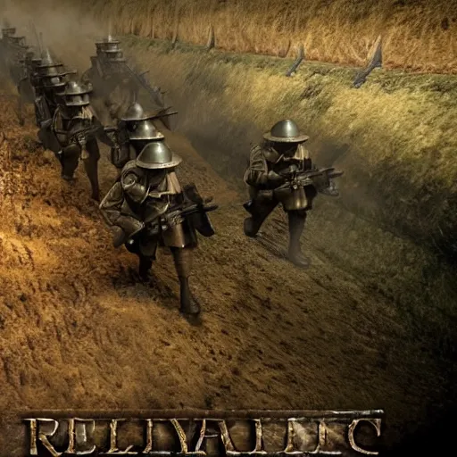 resolution 4k World War 1 Trench Warfare with Mechs | Stable Diffusion