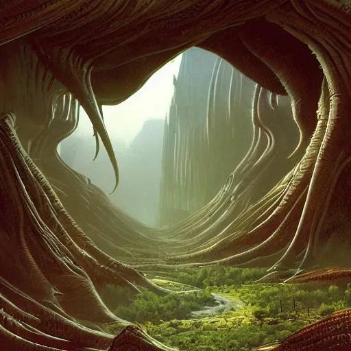 an alien land thriving with alien plants, run down | Stable Diffusion ...