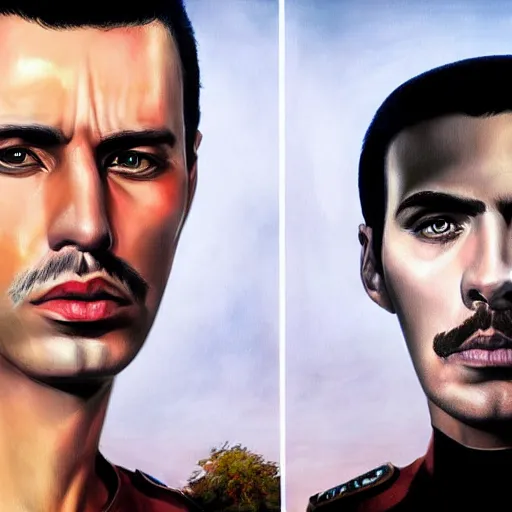 wide - angle shot of egor letov and freddy mercury, | Stable Diffusion | OpenArt