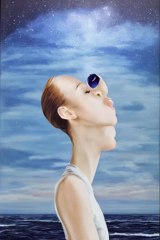 hyperrealism oil painting, fashion shoot of woman | Stable Diffusion ...