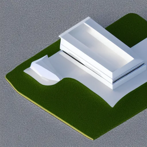 isometric render of a white architecture model, highly | Stable ...
